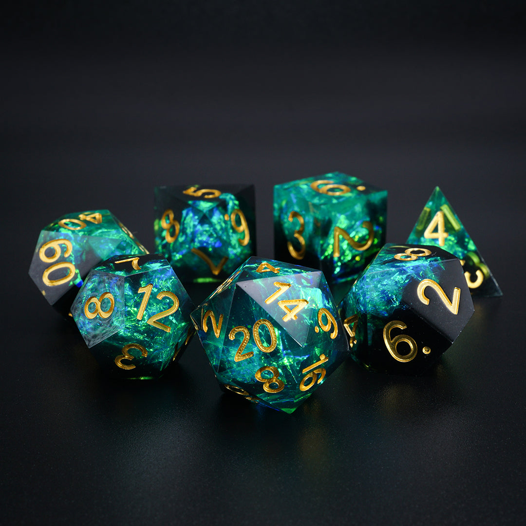Hollowjade - Sharp Edge DnD Dice Set – Rune Foundry
