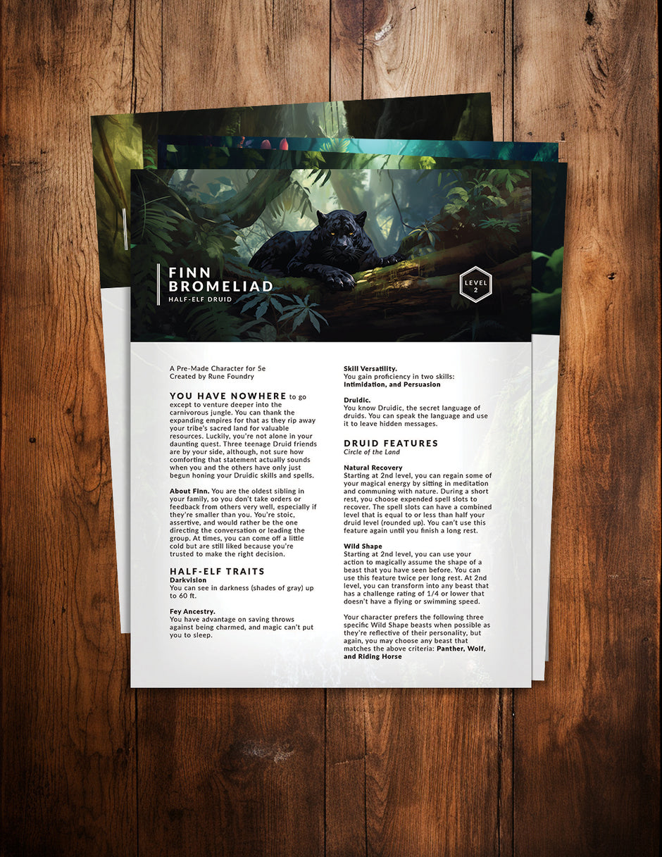 DnD Premade Characters - Free Downloadable PDFs – Rune Foundry