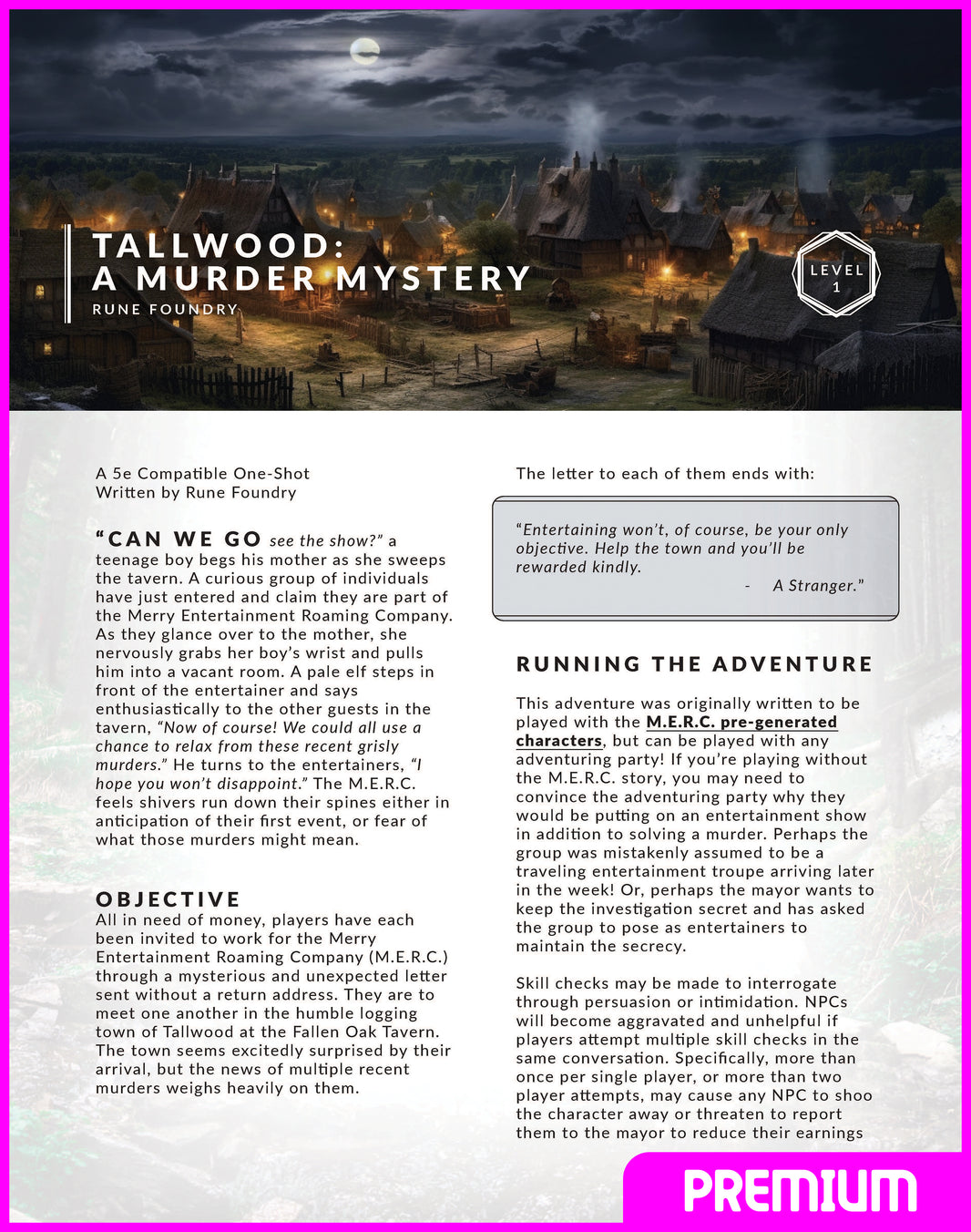 Free DnD One Shot Adventures | Rune Foundry