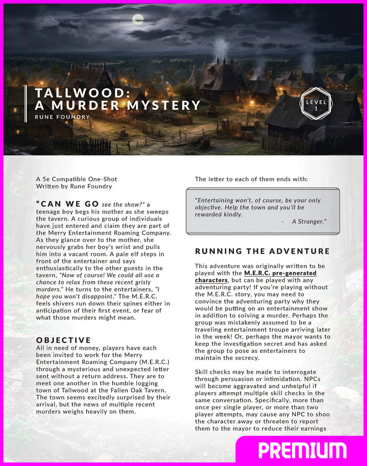 Free DnD One Shot Adventures | Rune Foundry