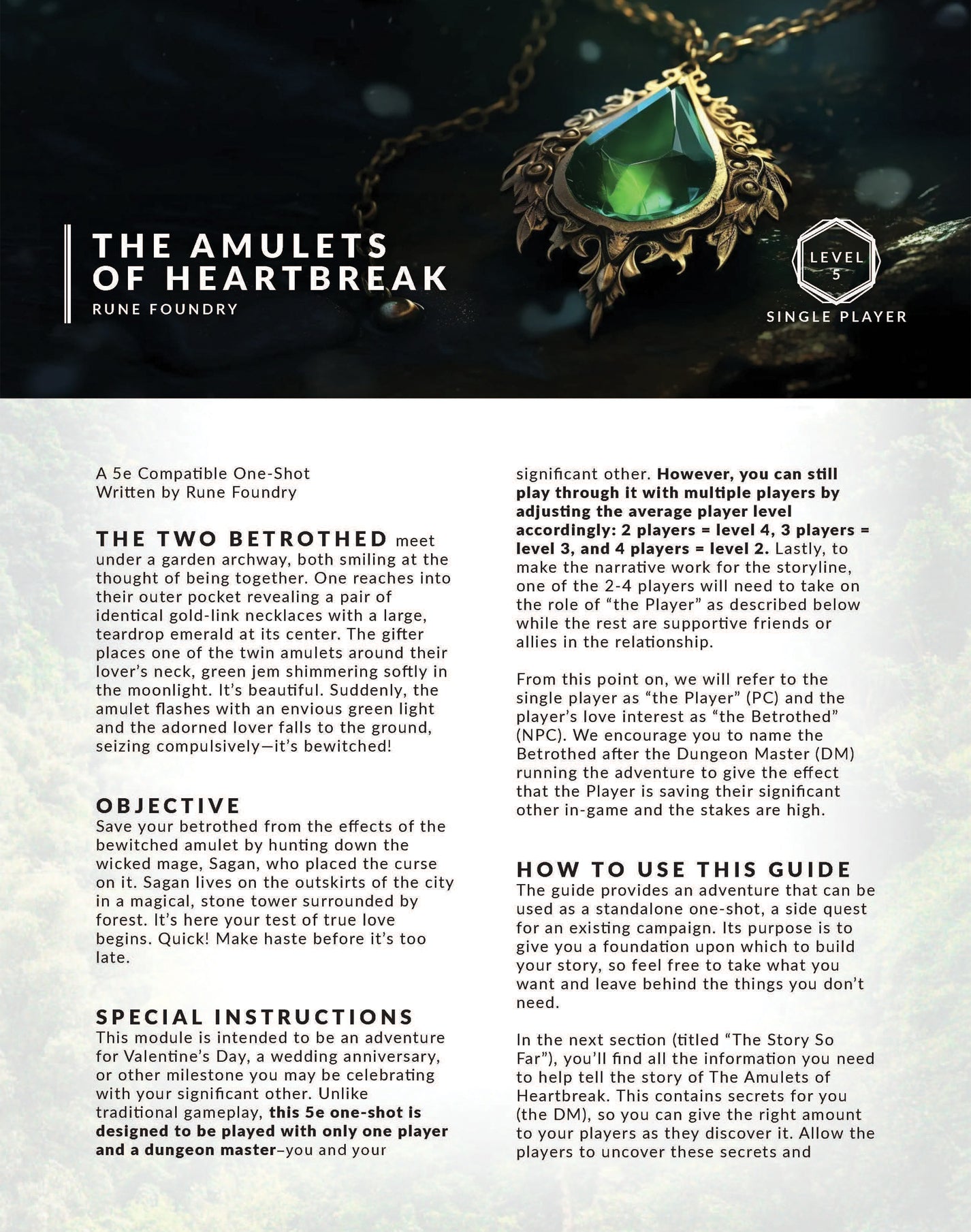 The Amulets of Heartbreak - Valentine's Day One Shot 5e Adventure ...